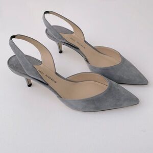 Paul Andrew | Shoes | Paul Andrew Light Grey Suede Kitten Heel ...